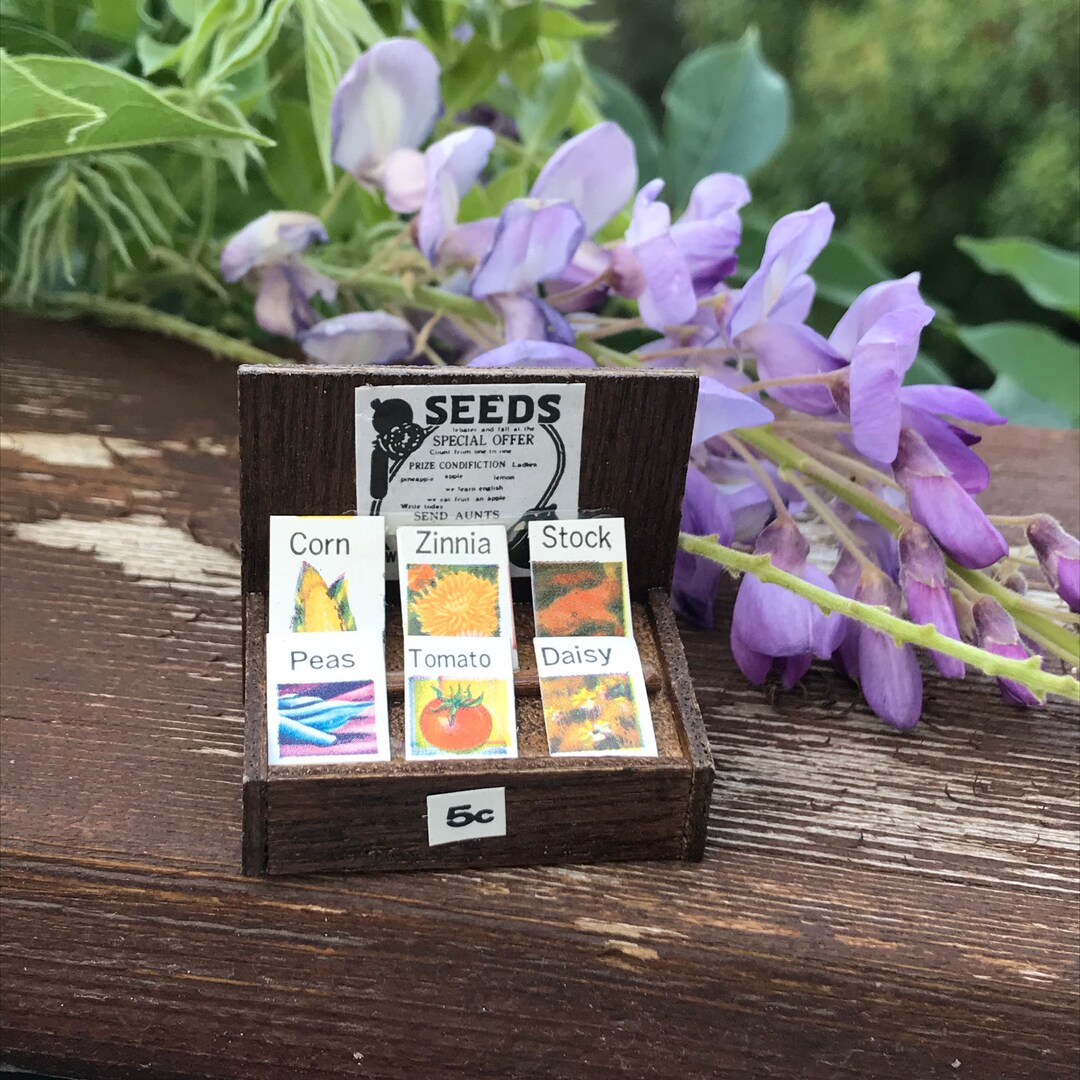 Dollhouse Miniature Garden Seed Box - Etsy