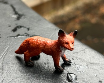 MINIATURE ANIMALS: FOXES Fox Tiny Cute Micro Mini Figurine Terrarium ...