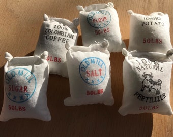 Miniature Feed Sacks Set of 6 - Etsy
