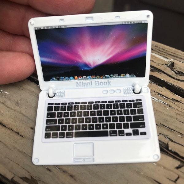 Miniature Laptop Dollhouse Computer - Etsy
