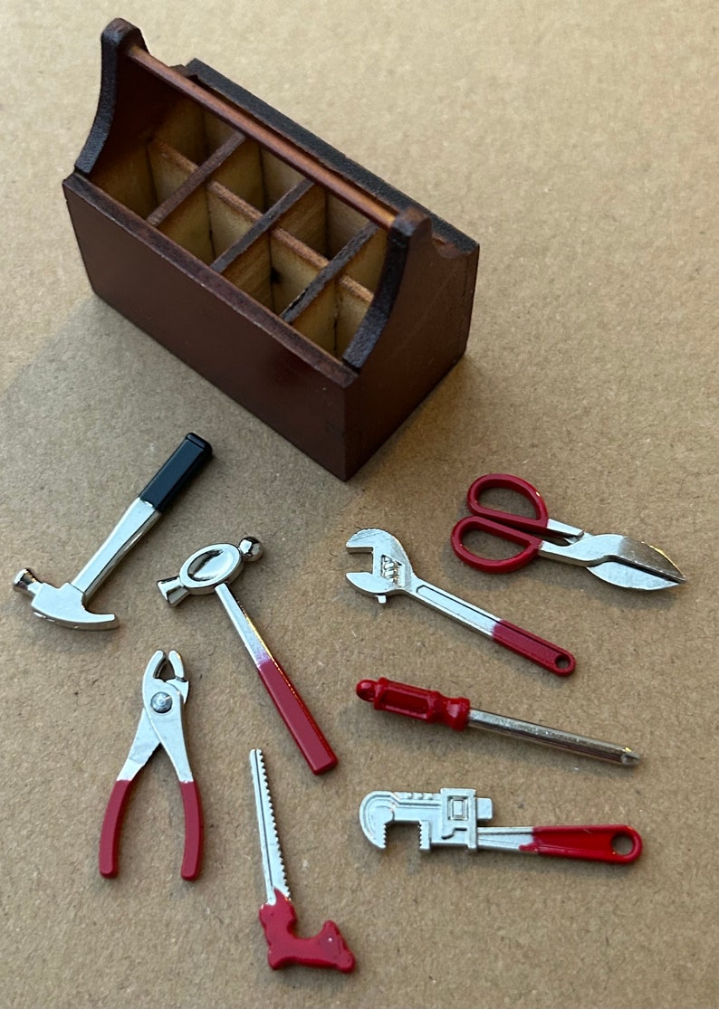 Dollhouse Miniature Toolbox With Tools - Etsy