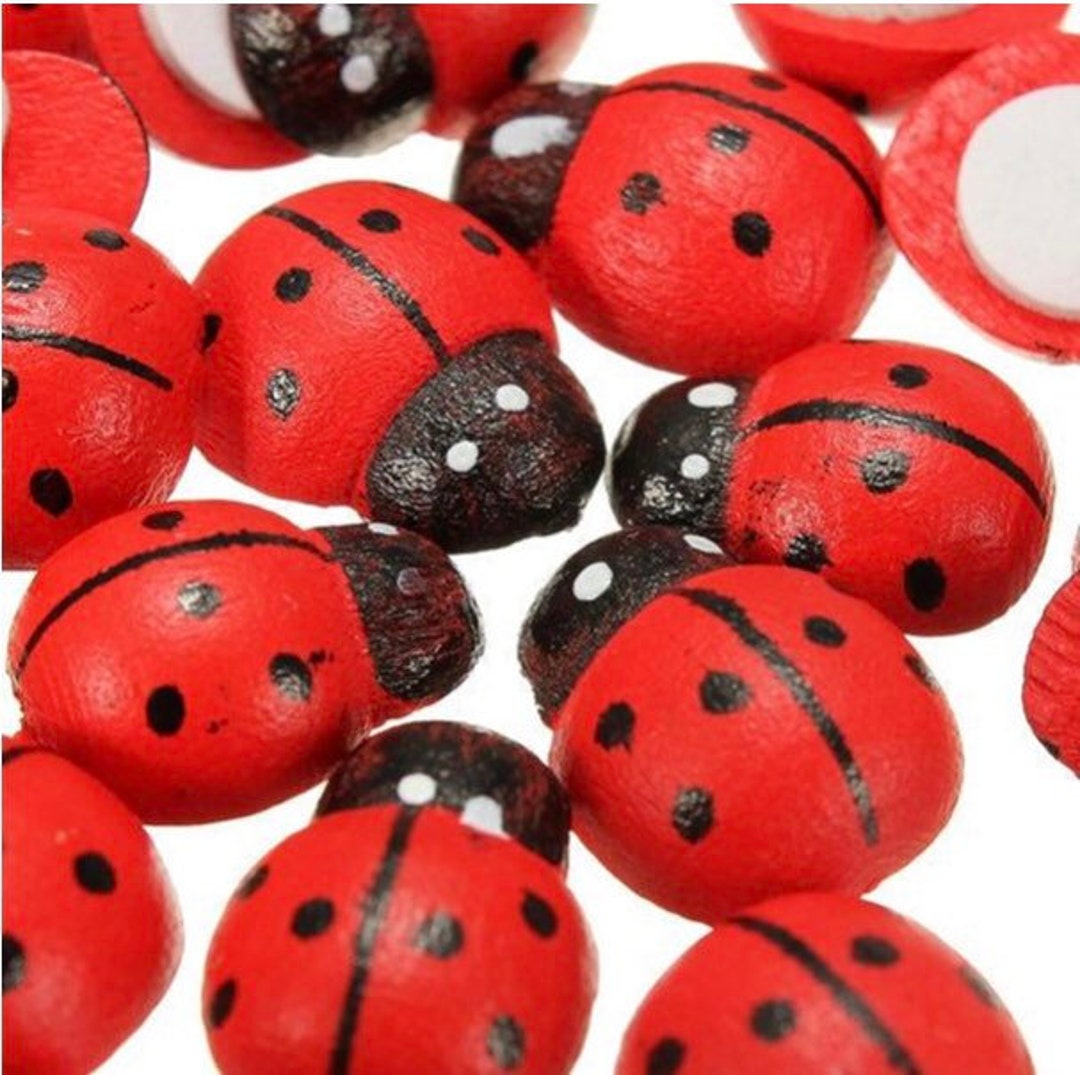 Miniature Wooden Ladybugs - 25 Pieces - Etsy