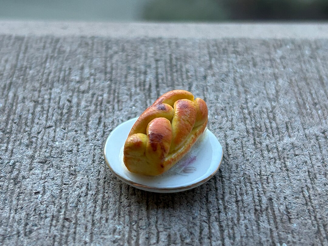 Miniature Bread Loaf on Plate - Etsy