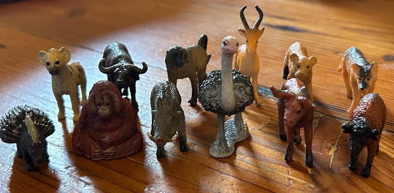 Miniature Wild Animals - 12 Pieces - Etsy