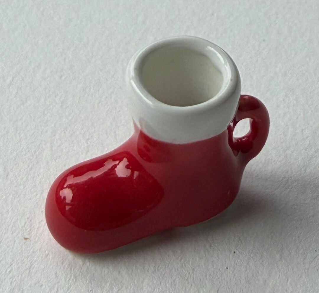 Miniature Ceramic Santa Boot Mug - Etsy