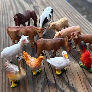 Miniature Farm Animals - 12 Pieces - Your Choice Type - Etsy