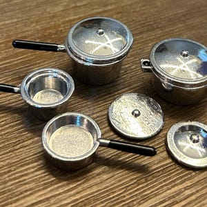 Dollhouse Miniature Pots and Pans - 8 Pieces - Your Choice Color - Etsy