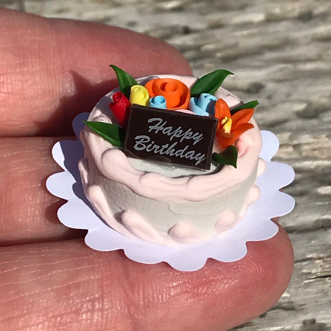 Dollhouse Miniature Birthday Cake Your Choice Color - Etsy