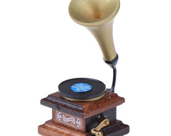 Dollhouse Miniature Turntable Record Player 1950s Style Red 1:12 Scale ...