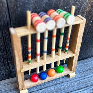 Dollhouse Miniature Croquet Set - Etsy