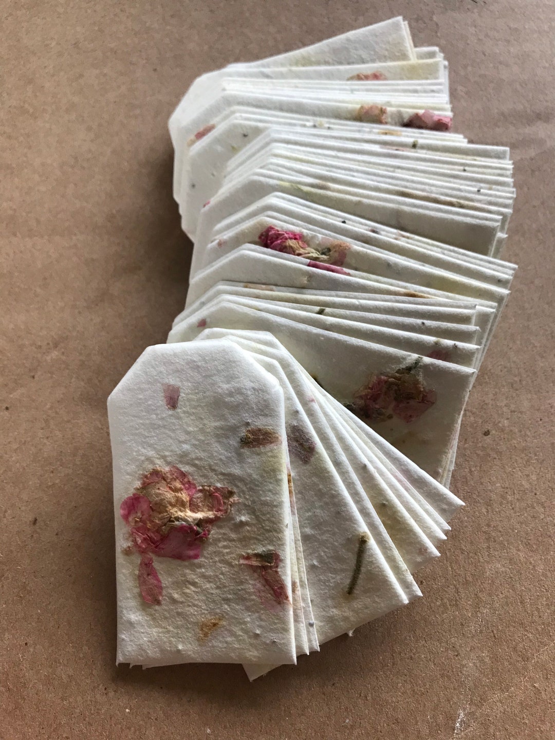 Handmade Seeded Rose Petal Tags - 50 Pieces - Etsy