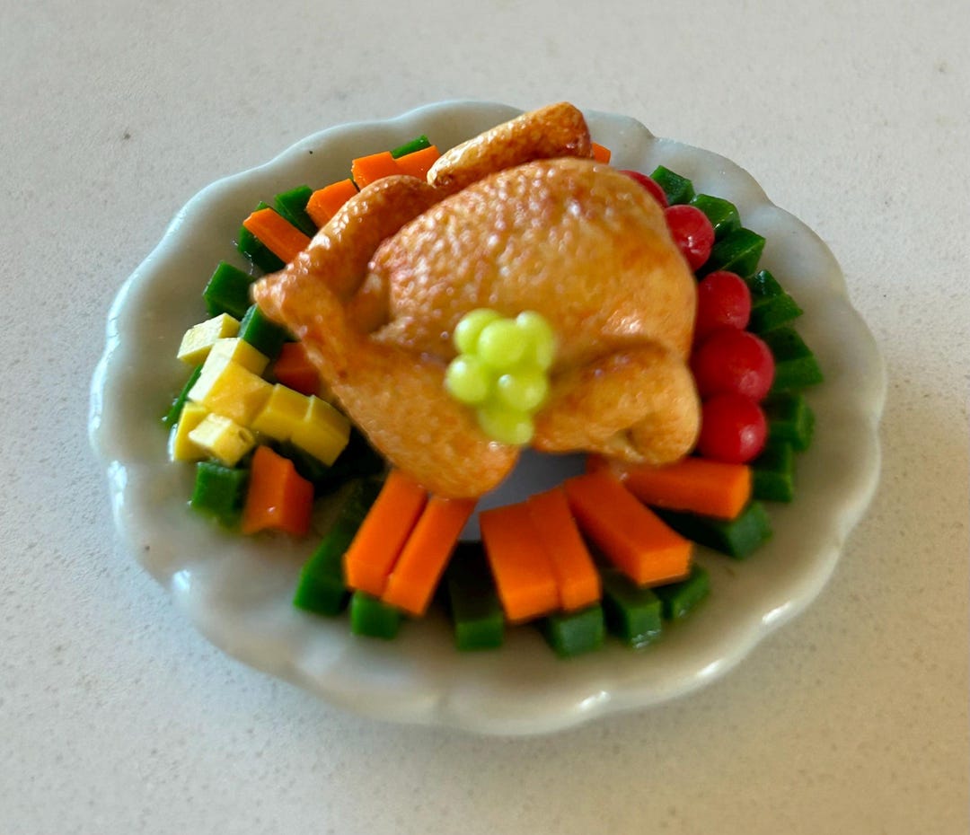 Dollhouse Miniature Chicken Plate - Etsy