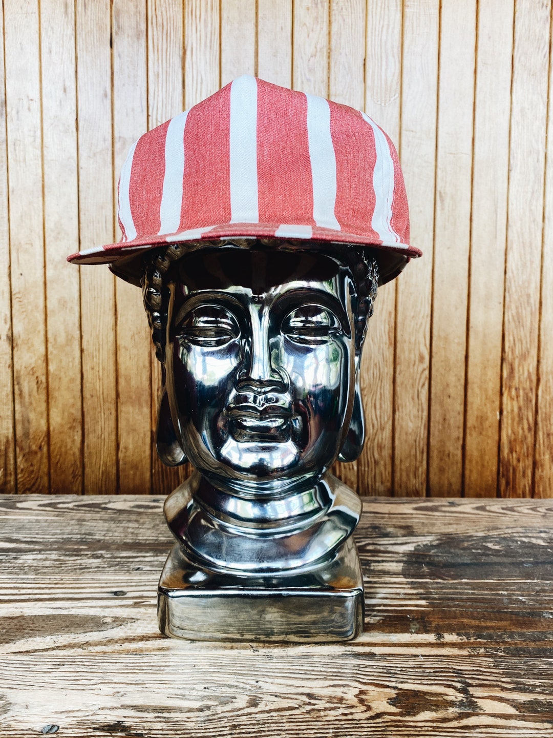 Vintage Red and White Striped Baseball Cap - Etsy