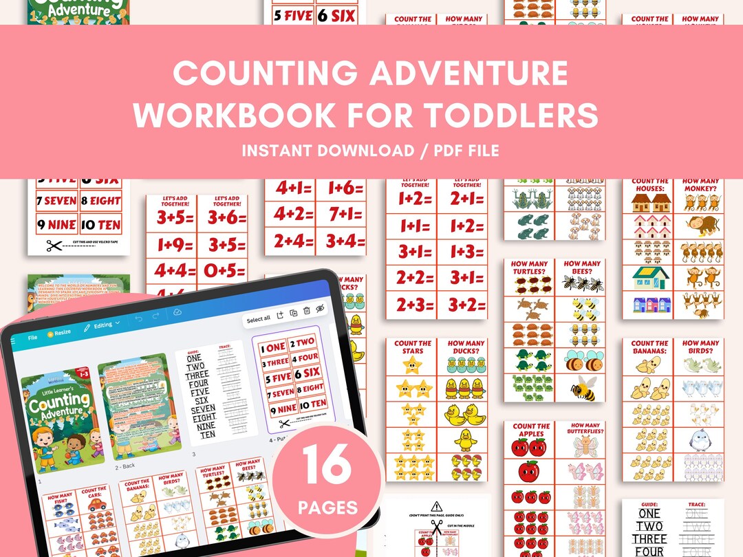 Workbook Counting & Numbers Reading Recognizing Learning Workbook ...