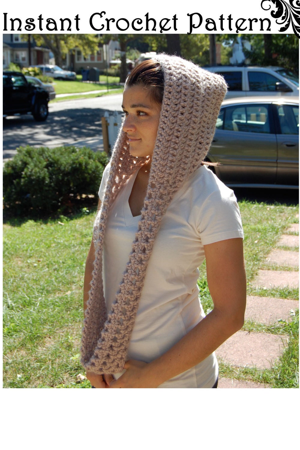 CROCHET PATTERN Scoodie + Scarf Hoodie Crochet Pattern + Easy Crochet ...