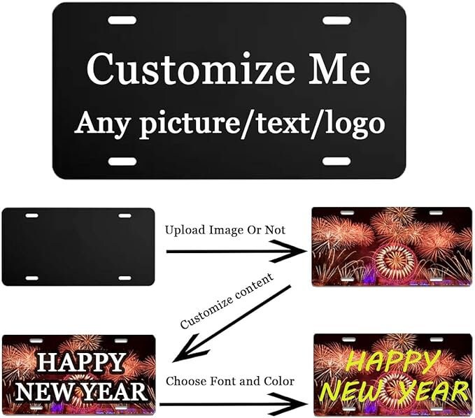 Custom License Plate for Front of Car Personalized Number Plate With ...