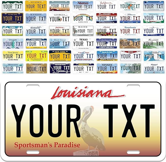 Custom 50 State License Plate Personalized Fake License Plate for Front ...