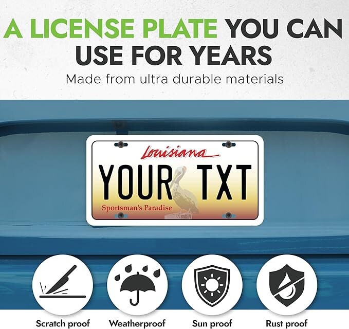 Custom 50 State License Plate Personalized Fake License Plate for Front ...