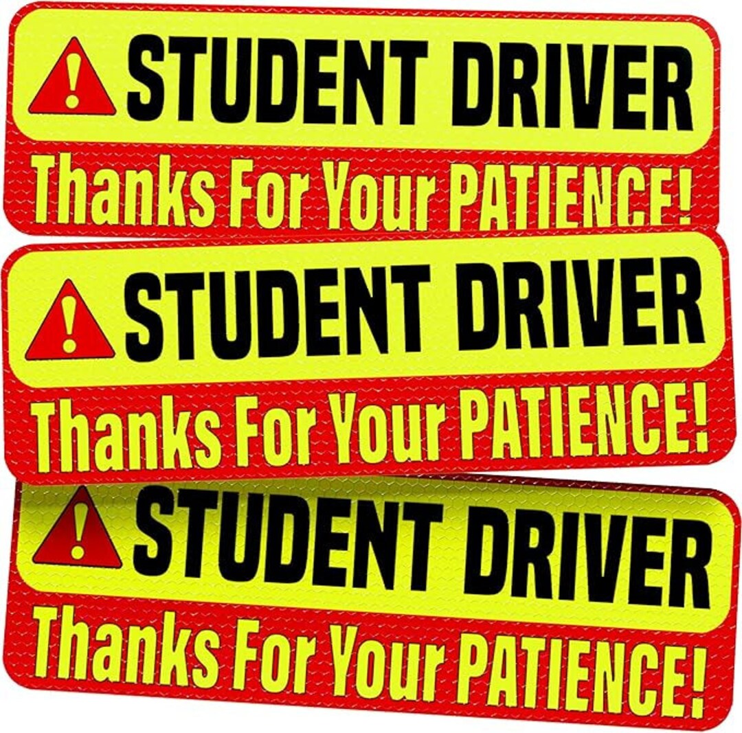 3-pack Student Driver Magnet Signs for Car Extra Large 12x4 Essential ...