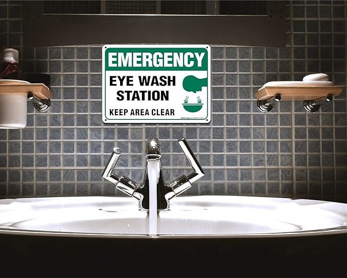 2-pack Emergency Eye Wash Station Signs 10x7 Rust-free Aluminum UV ...