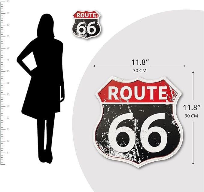 Route 66 Road Signs Vintage Room Decor Metal Sign Retro Road Sign Tin ...