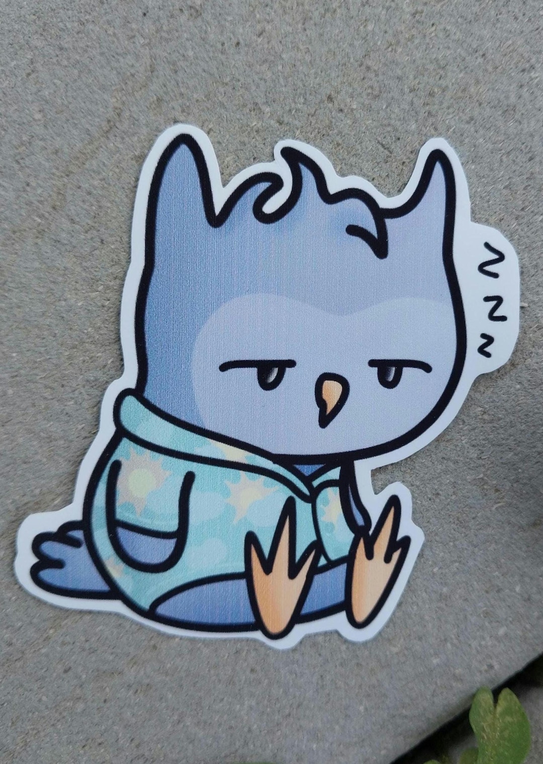 Sleepy Night Owl Cute Funny Vinyl Decal Sticker - Etsy