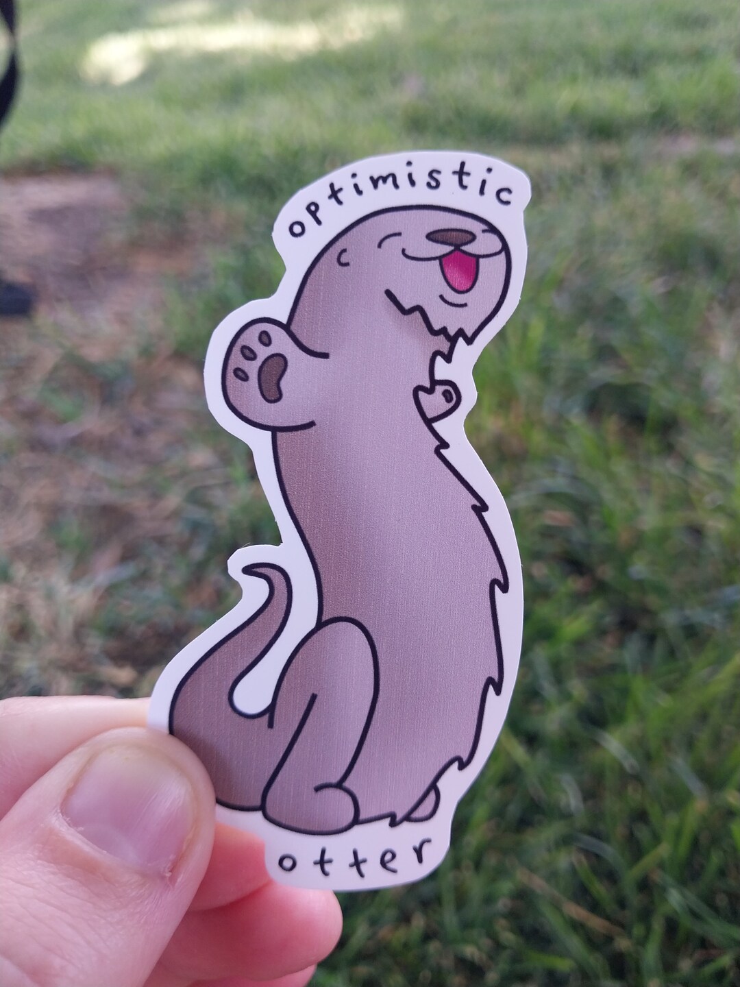Optimistic Otter Vinyl Decal Sticker - Etsy