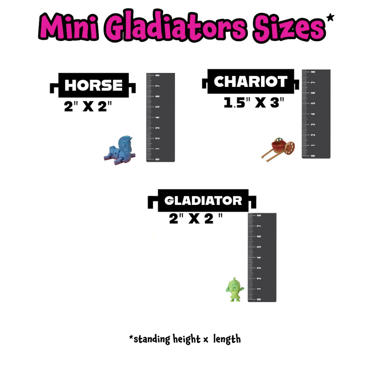 Mini Gladiator With Horse & Chariot - Etsy