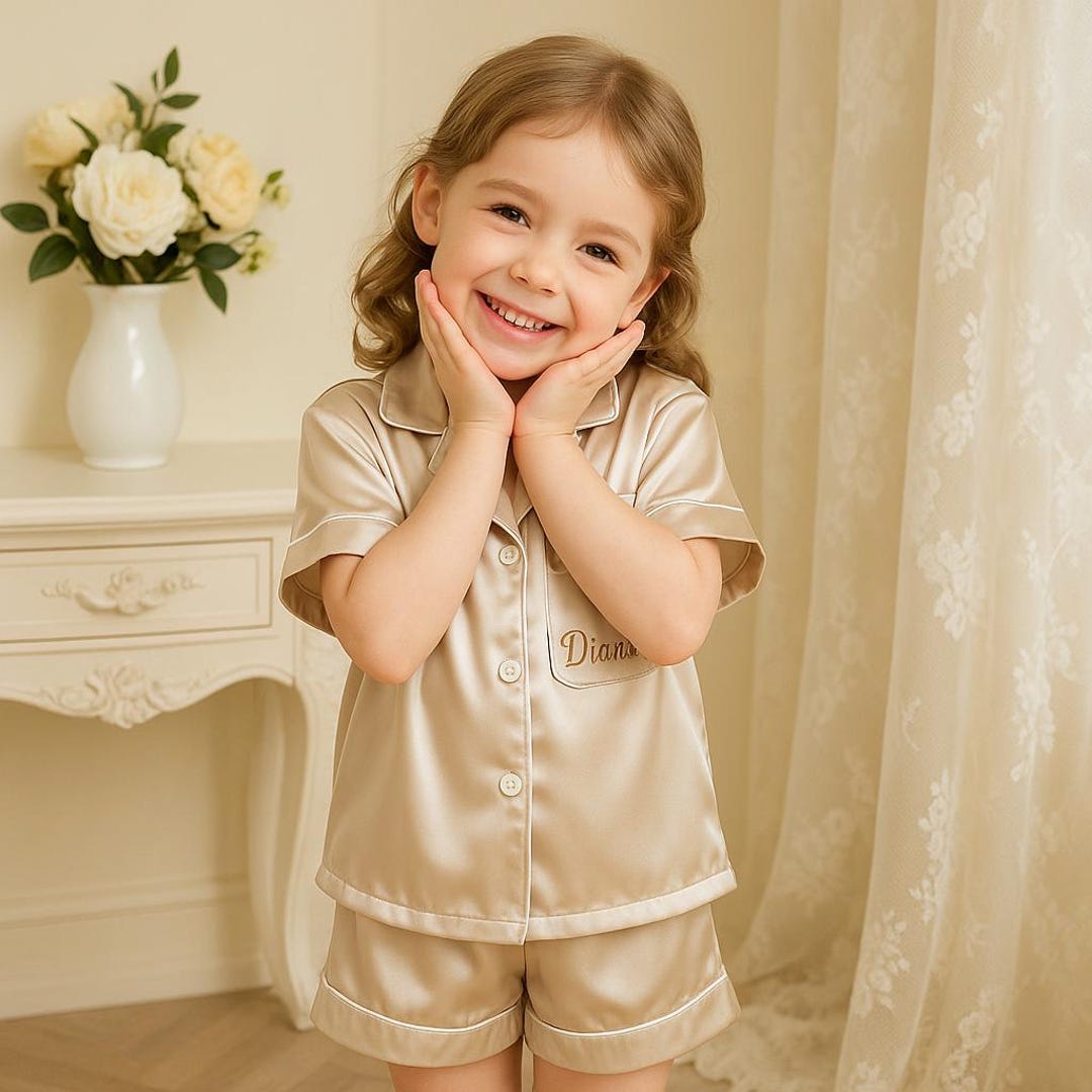 Custom Flower Girl Pajamas Set,bridesmaid Pajamas,bridesmaids Gifts ...
