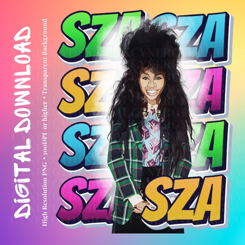 SZA PNG Design, Sza Concert Merch Png, Sza Music, Sza Digital Download ...