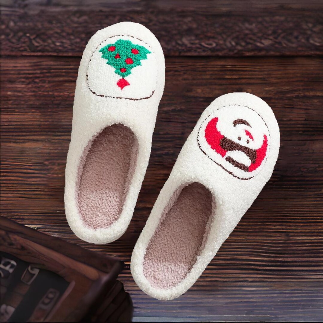 Christmas Snowman & Tree Nostalgic Cookie Slippers Cozy Winter Home ...