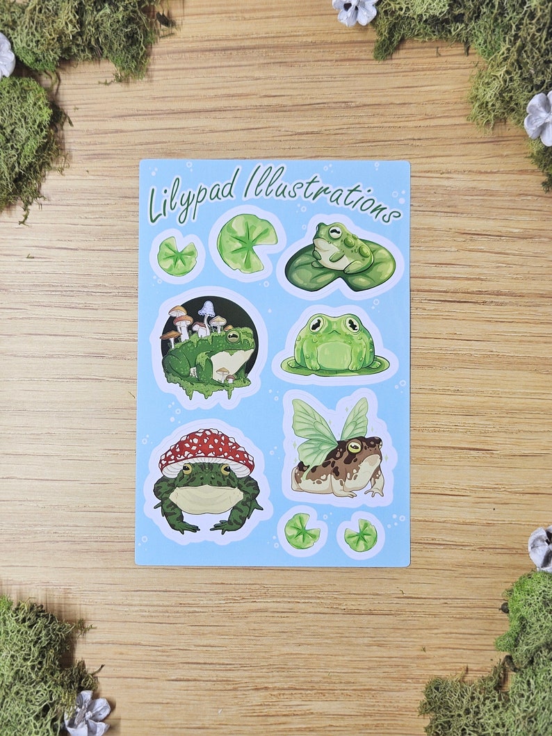 Frog Sticker Sheet | Vinyl Stickers | Waterproof Sticker Bundle | Kiss ...