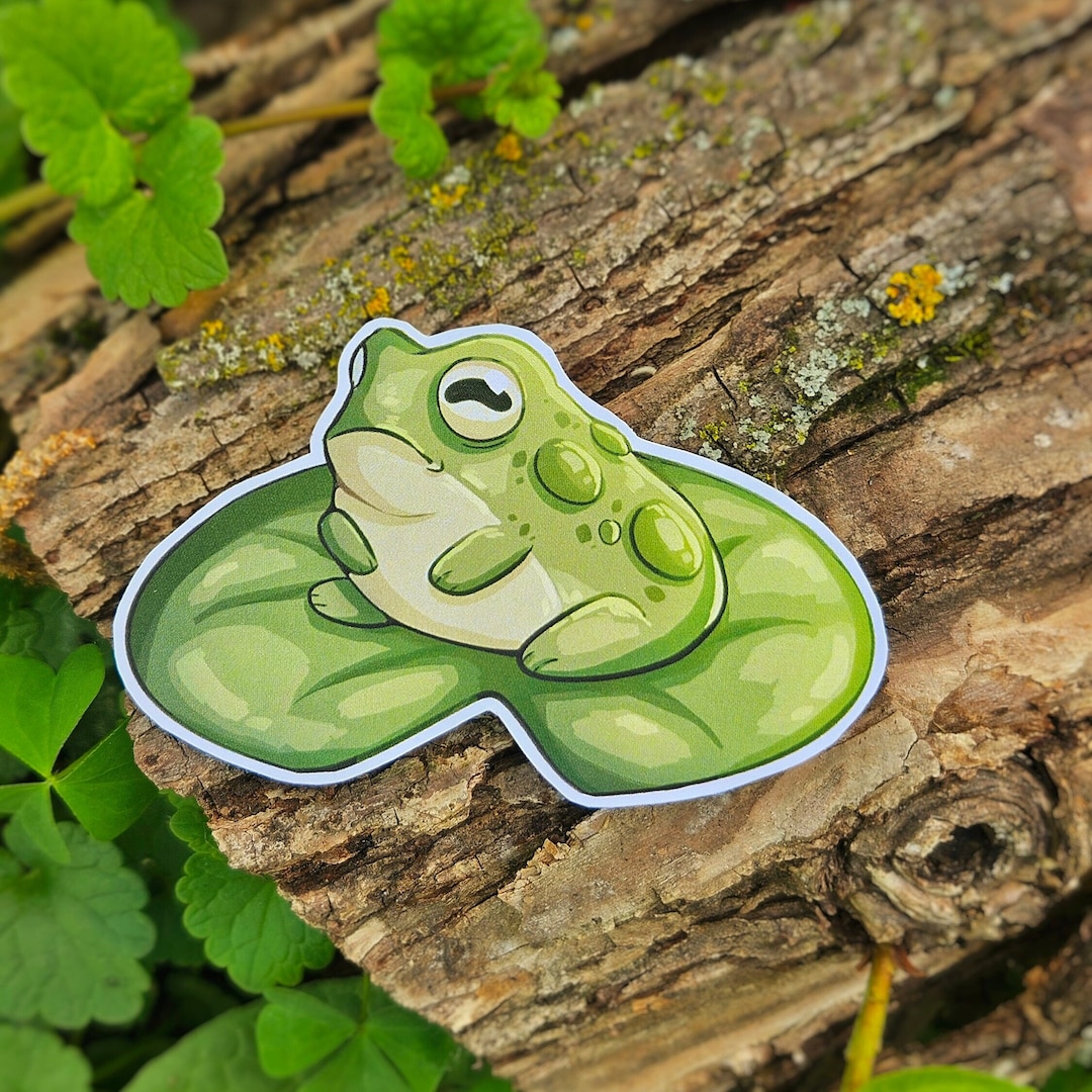 Lily Pad Frog Sticker | Frog Sticker | Cute Durable Sticker | Handmade ...