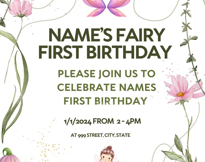 Fairy First Birthday - Etsy