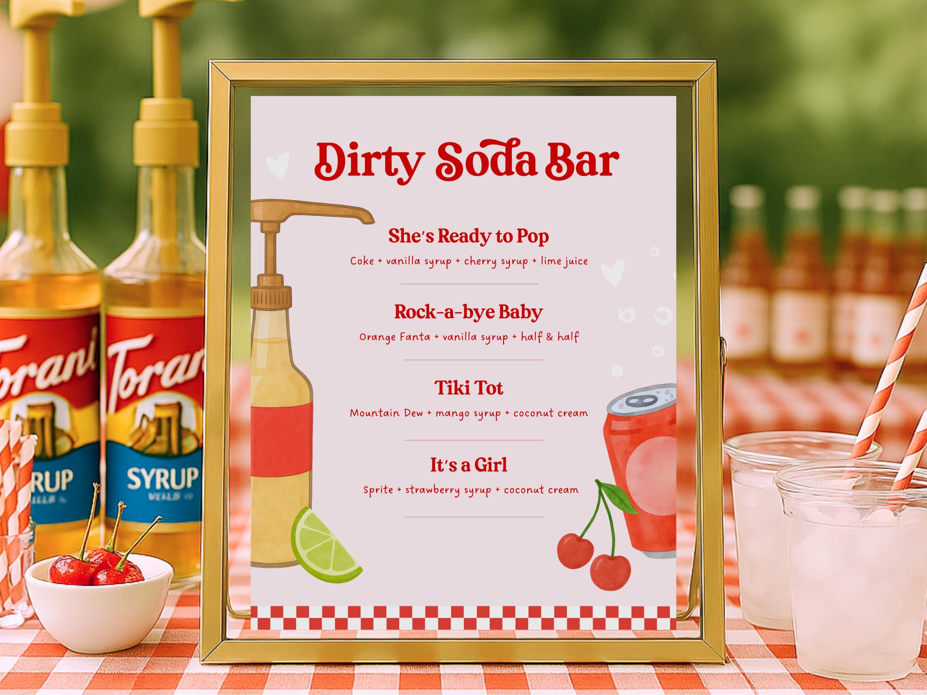 Ready to Pop Baby Shower Dirty Soda Bar Menu, Soda Baby Shower Menu ...