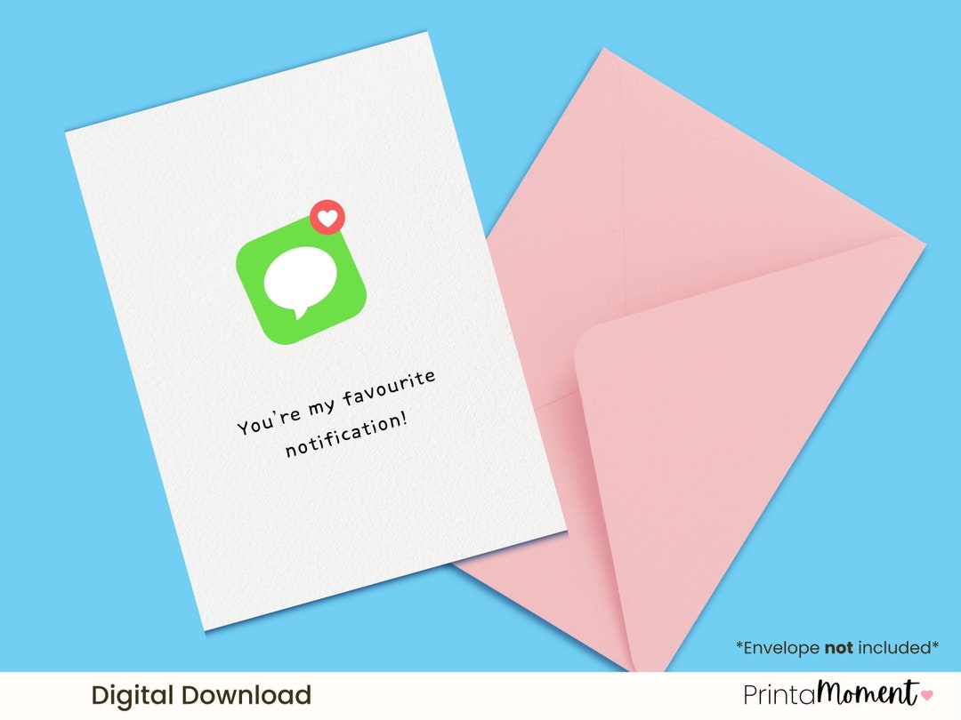 You're My Favourite Notification Valentine's Day Card for Couples, Long ...