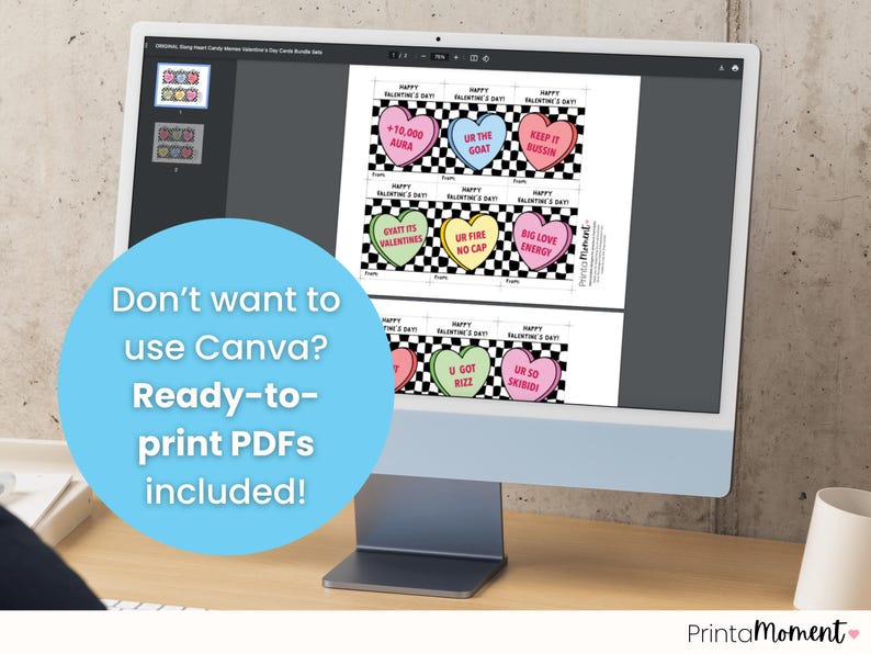 Candy Heart Slang Kids Valentine's Day Cards, Funny Printable Classroom ...