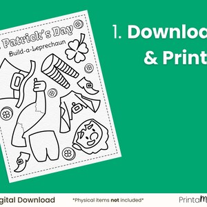 St. Patricks Day Printable, Build a Leprechaun Activity Sheet for Kids ...