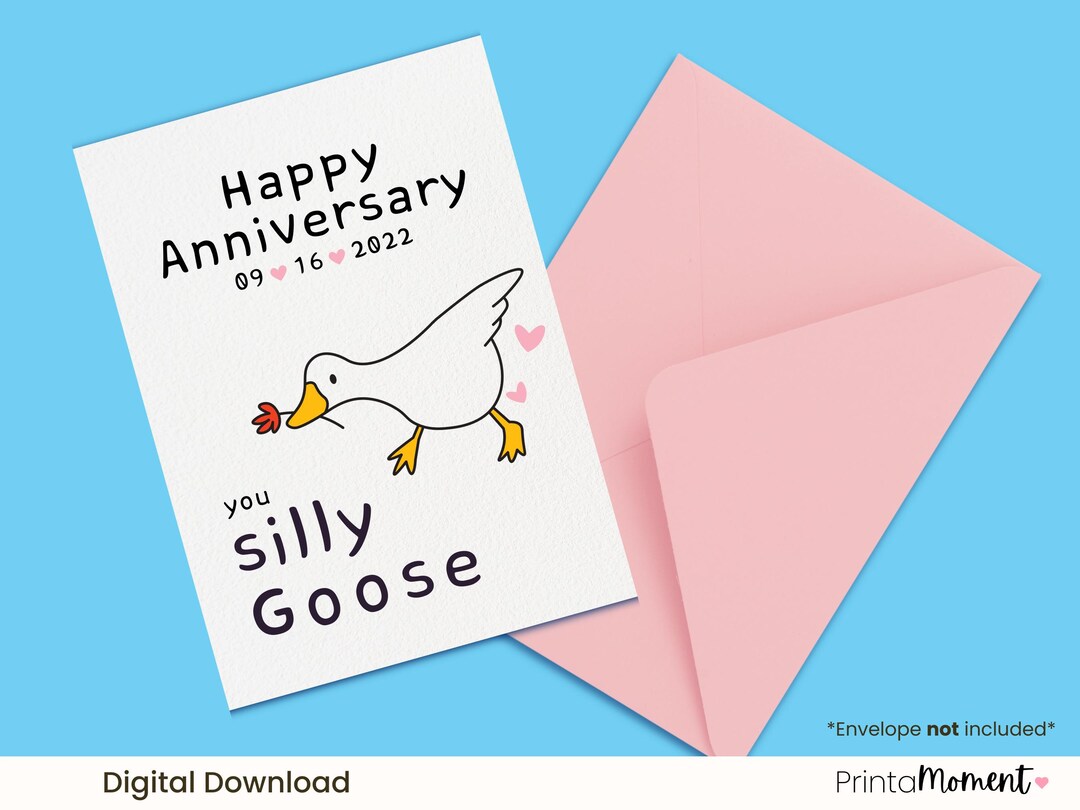 Silly Goose Anniversary Card for Husband, Wife, Boyfriend, Girlfriend ...