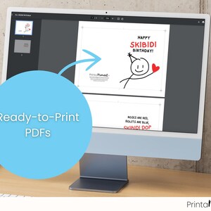 Skibidi Slang Kids Birthday Card, Funny Printable Greeting Card , Teen Tween Party Gift, Toilet ...