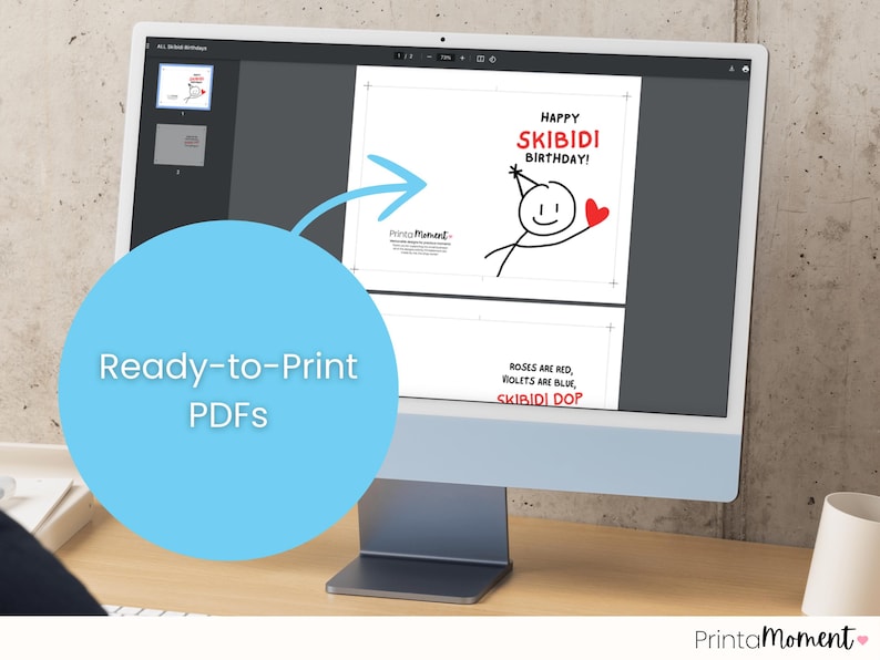 Skibidi Slang Kids Birthday Card, Funny Printable Greeting Card , Teen ...