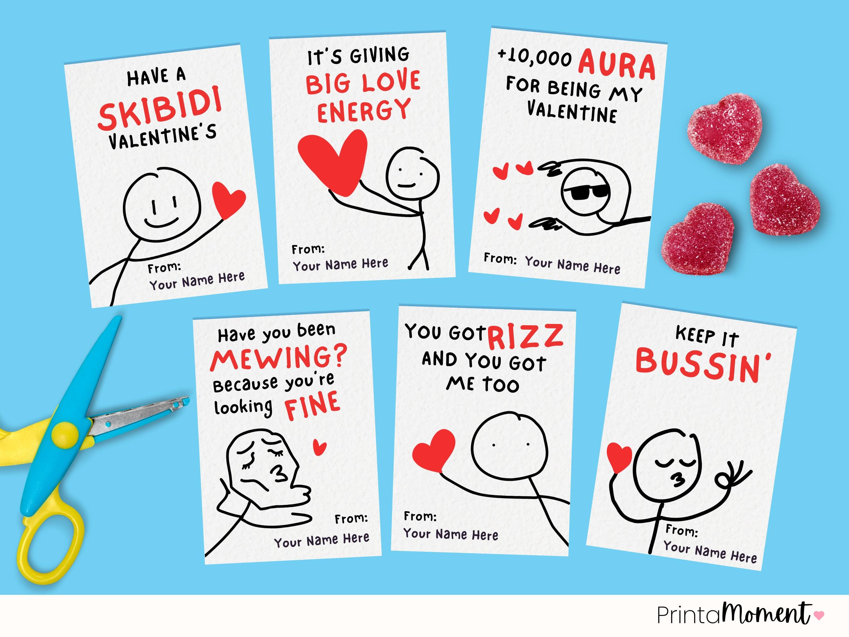 Meme Slang Kids Valentine's Day Cards, Funny Printable Classroom ...