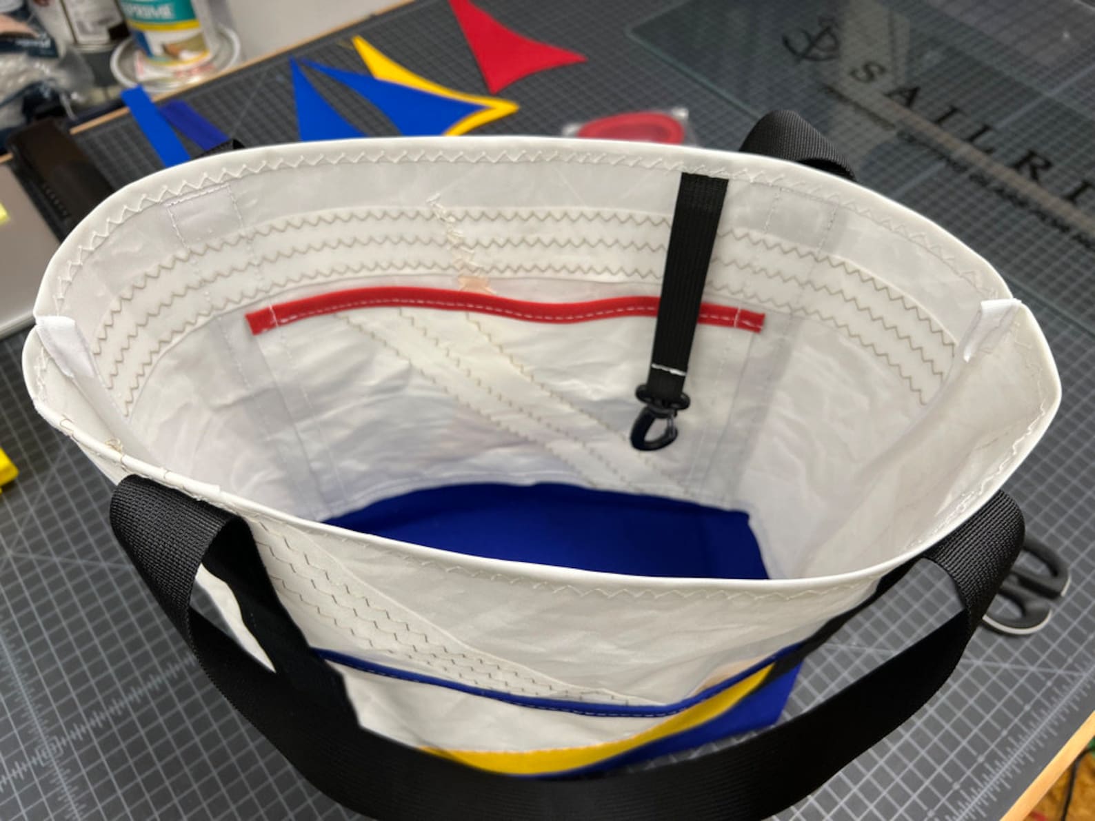 Upcycled Sail Tote - Recycled Sailcloth Marine Canvas Bag. Elevate Your ...