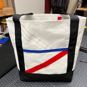 Upcycled Sail Tote - Recycled Sailcloth Marine Canvas Bag. Elevate Your ...