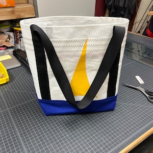 Upcycled Sail Tote - Recycled Sailcloth Marine Canvas Bag. Elevate Your ...