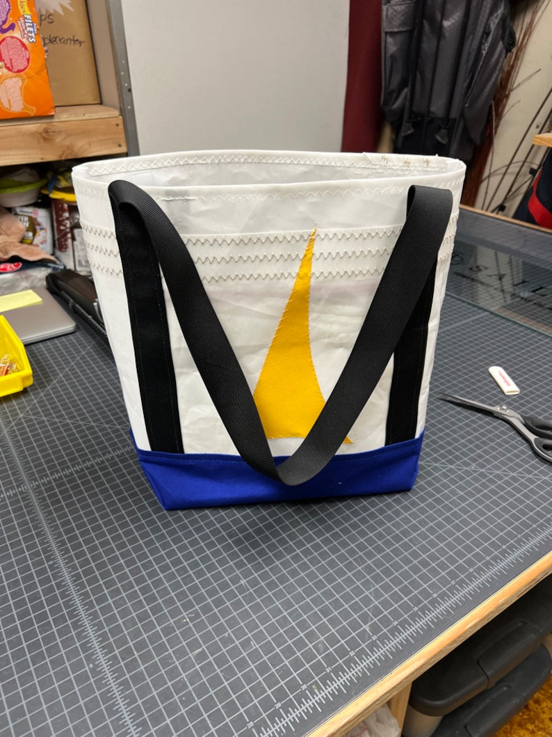 Upcycled Sail Tote - Recycled Sailcloth Marine Canvas Bag. Elevate Your ...