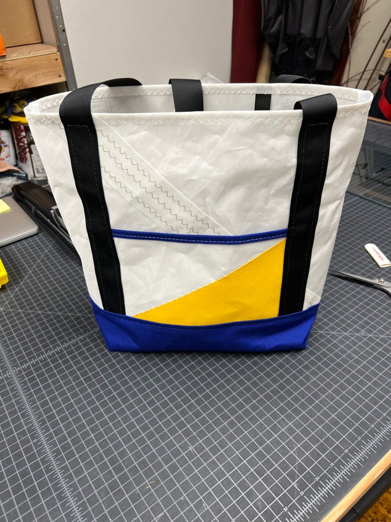 Upcycled Sail Tote - Recycled Sailcloth Marine Canvas Bag. Elevate Your ...