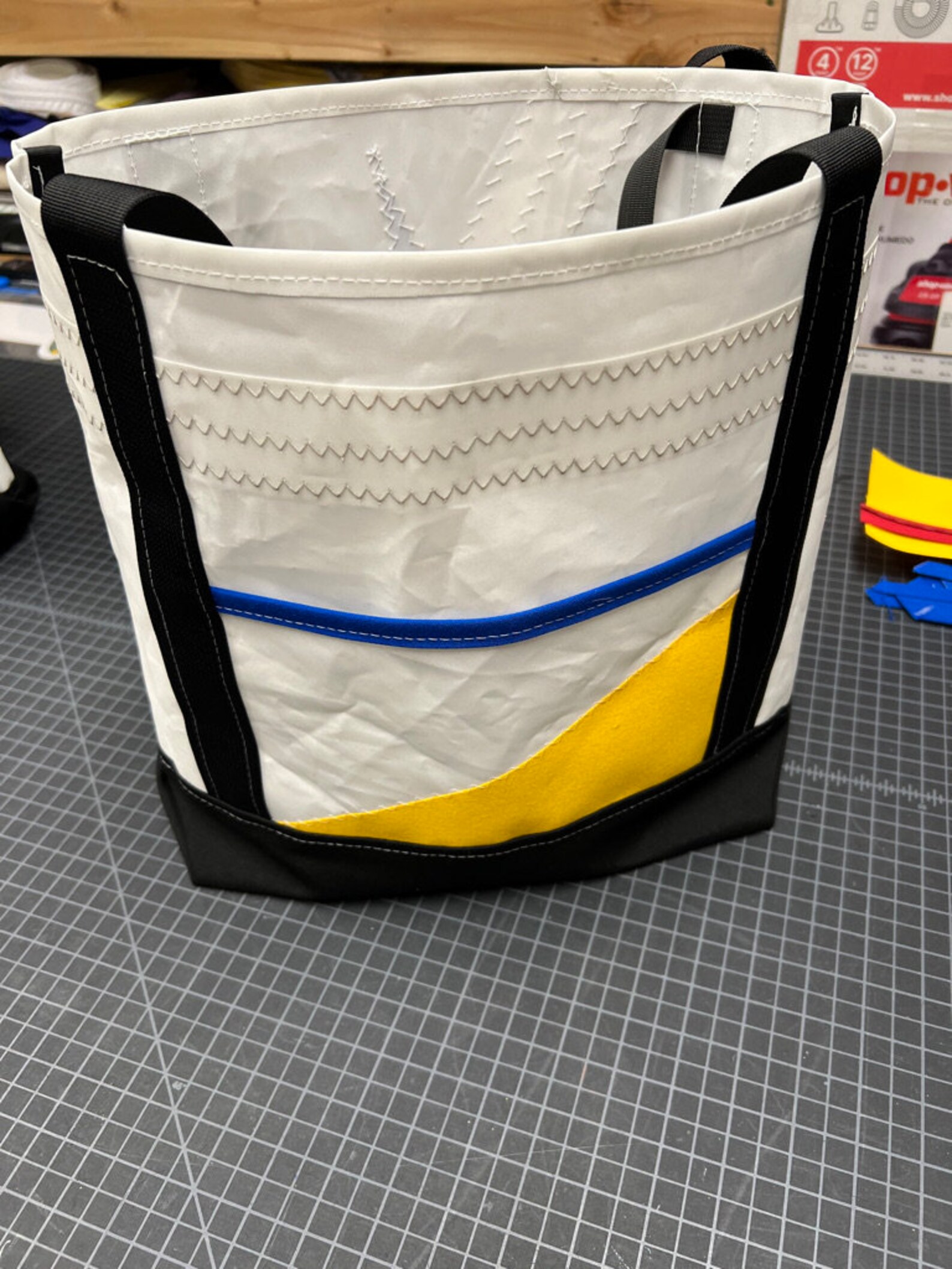 Upcycled Sail Tote - Recycled Sailcloth Marine Canvas Bag. Elevate Your ...