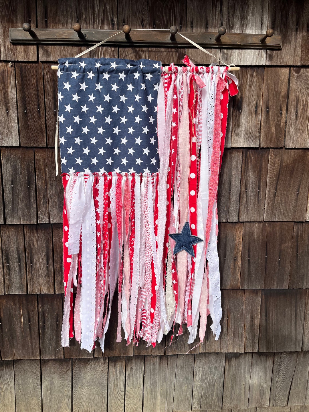 American Rag Ribbon Flag Americana Wall Hanging Porch Decor July 4th ...