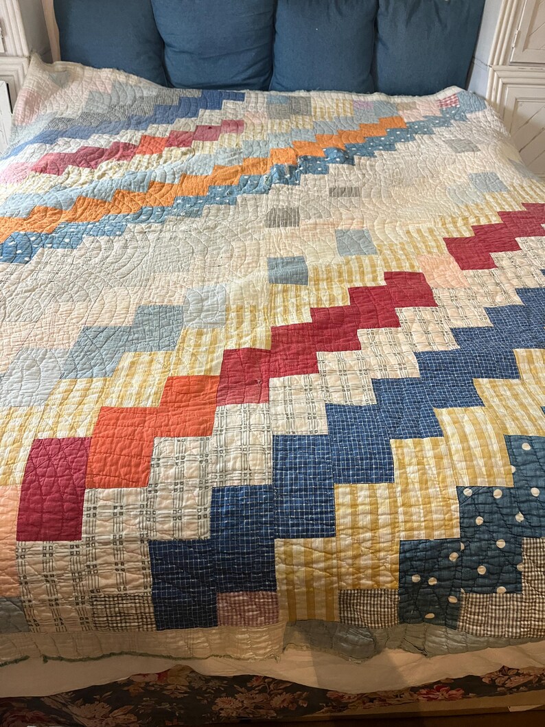 Vintage Quilt Snippet Roll Base Hand Tied Quilt 2.75”x 72” Quilt Strip ...